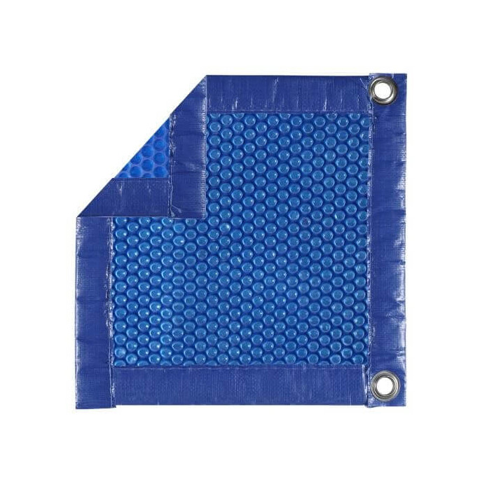 Bâche à bulles bordée quatre côtés 400 microns bleu (prix au m²)